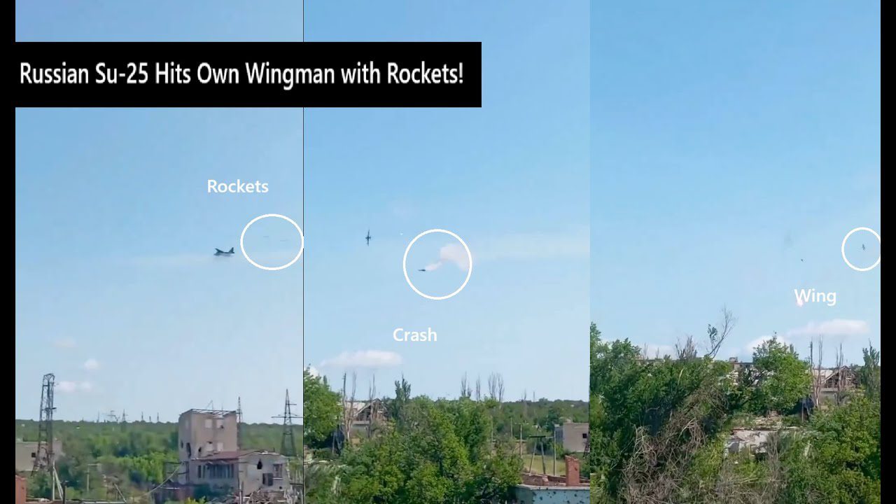 Russian Su-25 Shoots Down OWN Wingman with Unguided Rockets in Donetsk ...